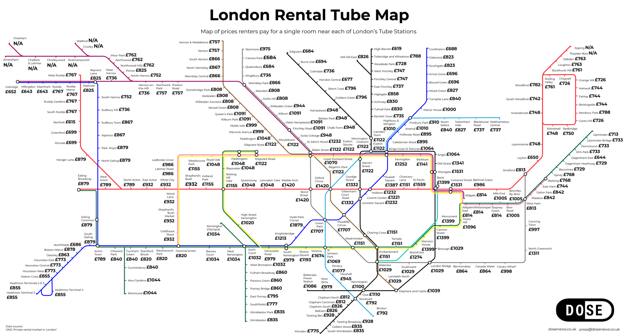 Mapped: how much it costs to rent at every London tube station in 2025 ...